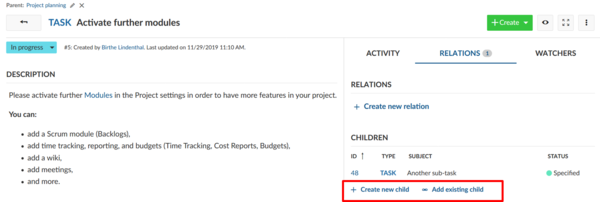OpenProject/Ticket relation – Foxwiki